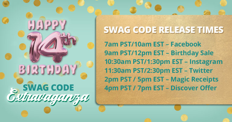 14th Birthday Swag Code Extravaganza - The Daily Swag